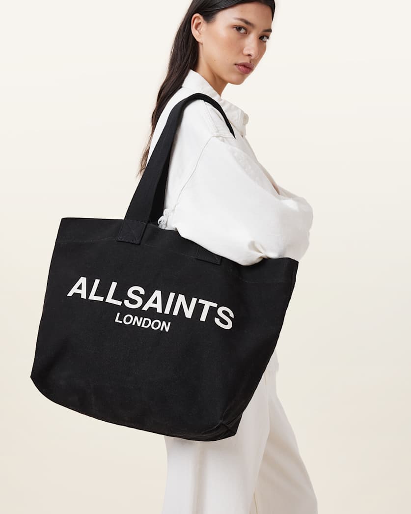 Ali Logo Canvas Tote Bag Black | ALLSAINTS
